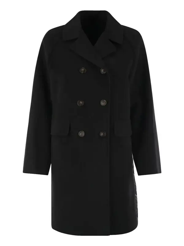 Max Mara Quilted Wool Double-breasted Coat - Black