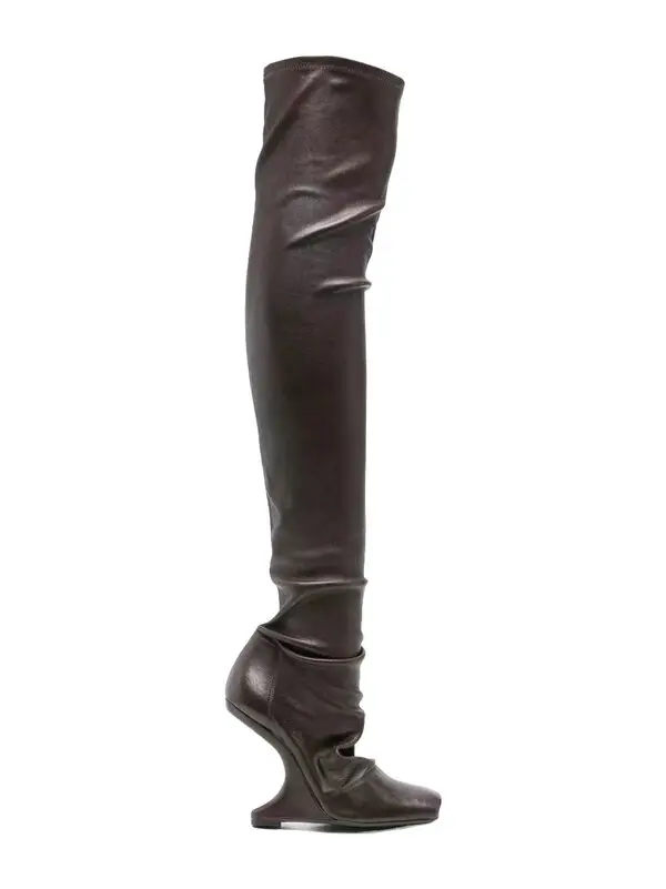 Rick Owens Sculpted-heel Over-the-knee Boots - Brown