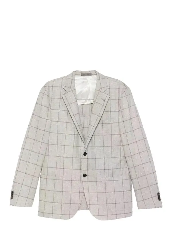 Corneliani Checked Single-breasted Jacket - Grey