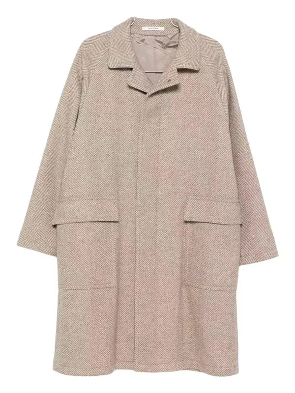Tagliatore Herringbone Pattern Coat - Neutrals
