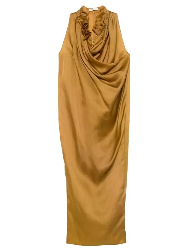 Khaite Draped Maxi Dress - Yellow