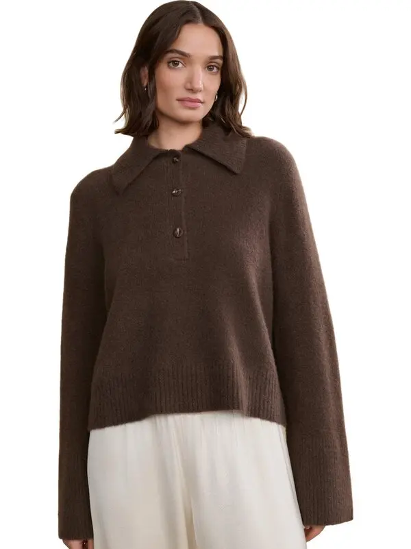 Jenni Kayne Cashmere Stevie Polo - Multicolor,chocolate