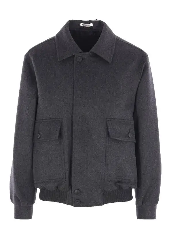 Auralee Cashmere Jacket - Top Charcoal
