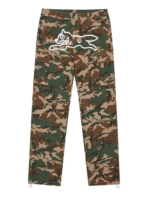 ICECREAM Running Dog Camo Cargo Trousers - Brown