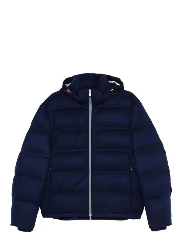 Brunello Cucinelli Zip-up Quilted Jacket - Blue