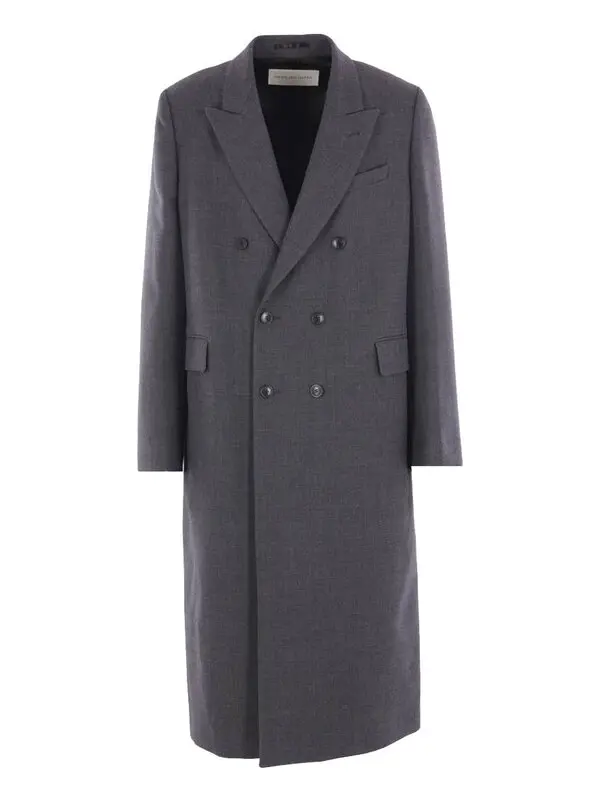 Dries Van Noten Double-breasted Wool Coat - Grey