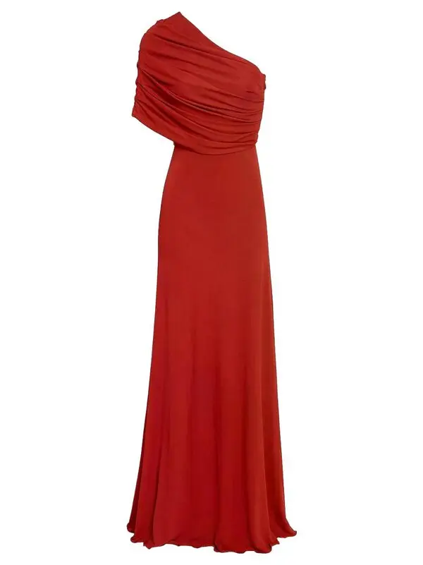 Giambattista Valli Draped One-shoulder Gown - Red
