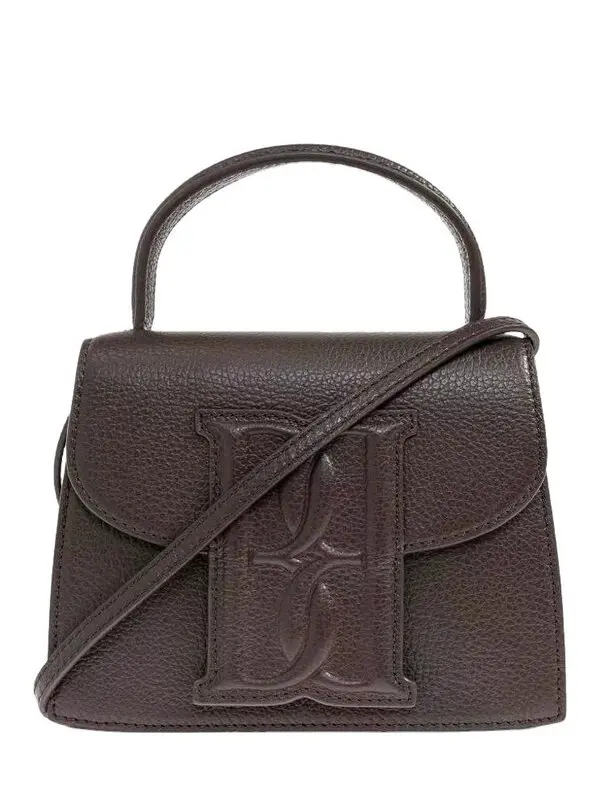 BY MALENE BIRGER Leather Tote Bag With Embossed Logo - Brown