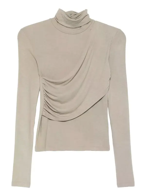 Patrizia Pepe High-neck Draped Top - Neutrals