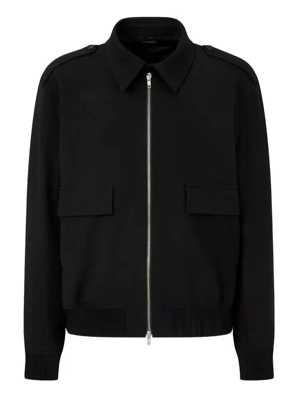 STUDIO TOMBOY Zip-up Flap-pocket Jacket - Black