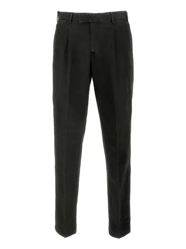 PT TORINO Pleated Cotton-blend Pants - Black