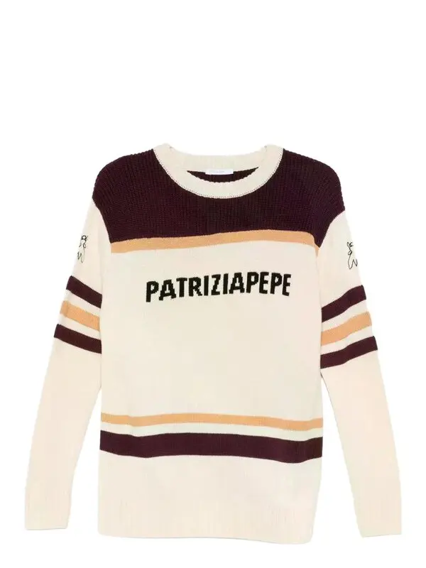 Patrizia Pepe Logo-detail Sweater - White