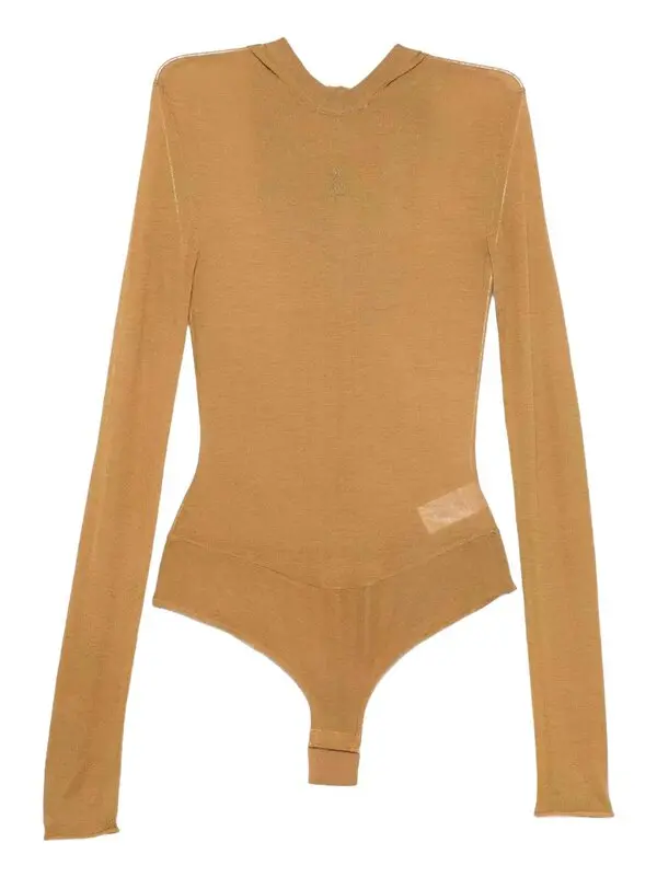 Patrizia Pepe Hooded Wool Bodysuit - Neutrals