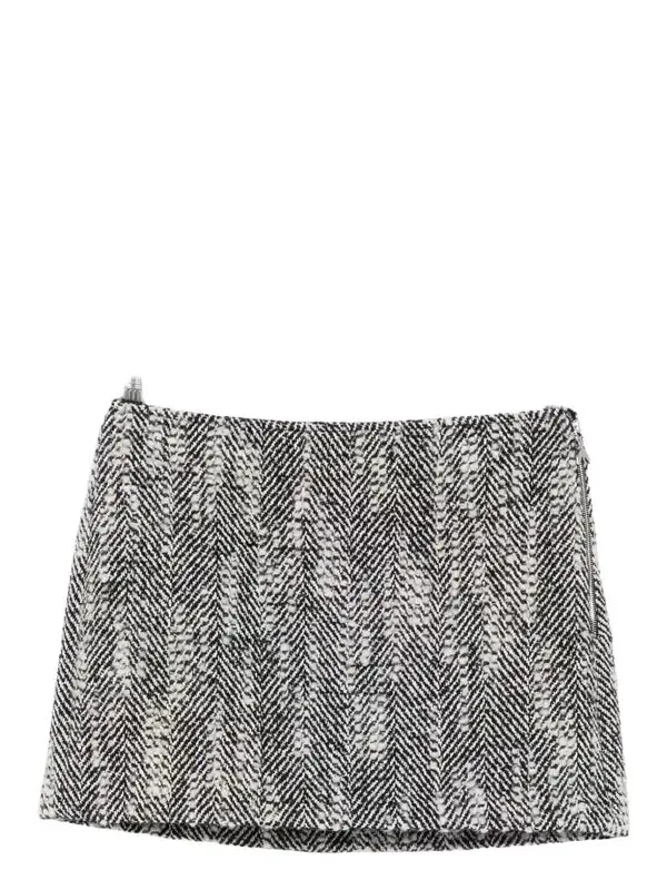 Patrizia Pepe Textured Mélange Mini Skirt - Black