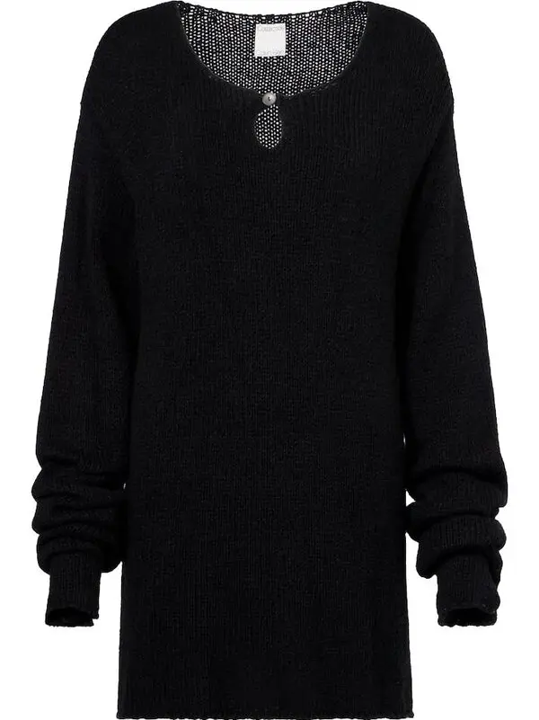 Calvin Klein Cotton, Silk, And Cashmere Sweater - Black