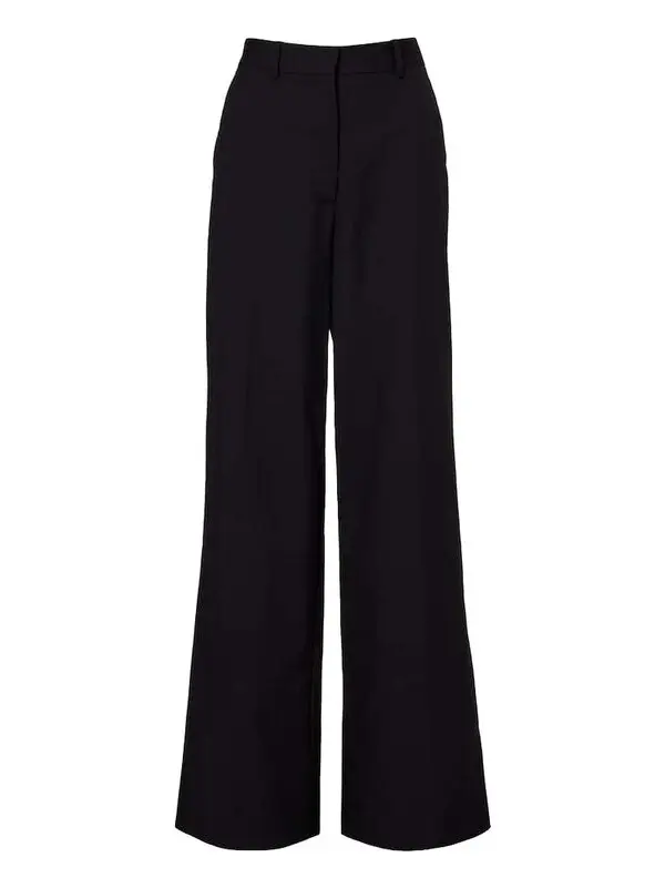 Calvin Klein Simone Wool Wide-leg Pants - Black
