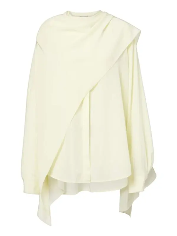 Calvin Klein Kiki Draped Silk Blouse - Yellow