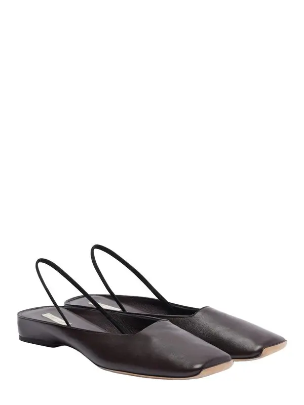 Calvin Klein Leather Slingback Flats - Black