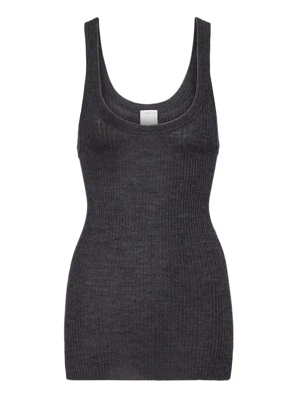 Calvin Klein Ella Ribbed-knit Wool Tank Top - Grey