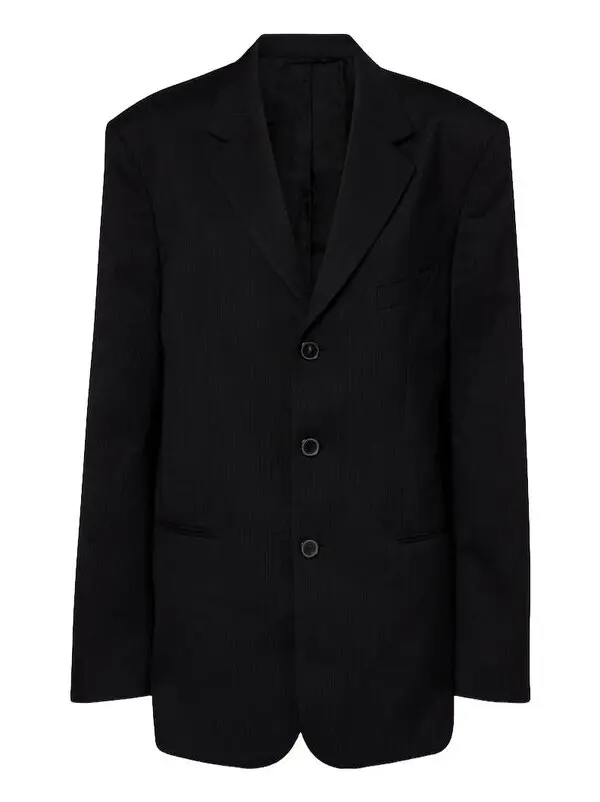 Calvin Klein Viola Oversized Pinstripe Blazer - Black