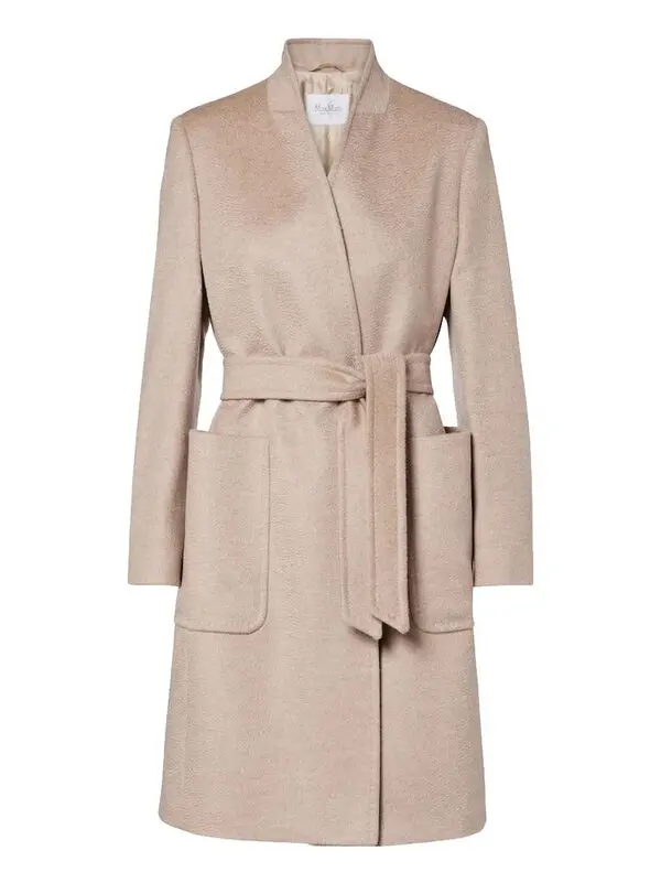 Max Mara Elenia Cashmere Wrap Coat - Beige