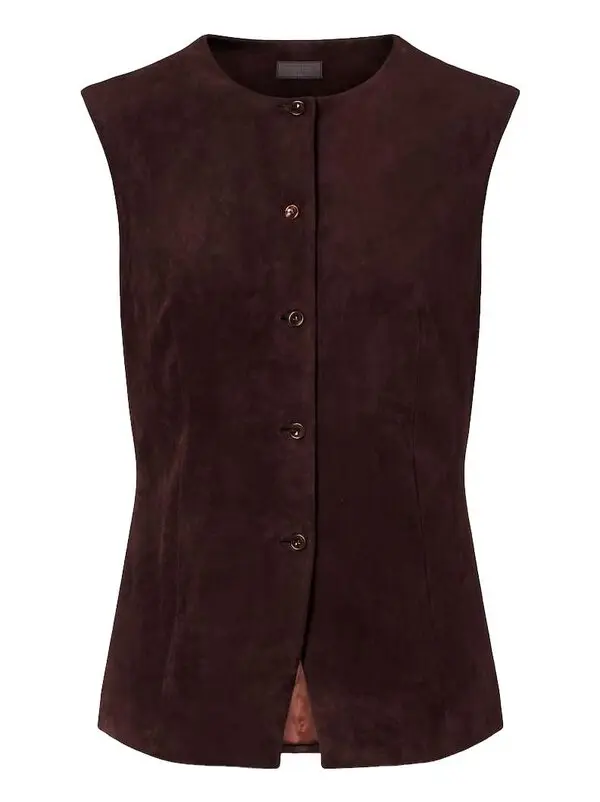 Stouls Suede Casino Vest - Brown