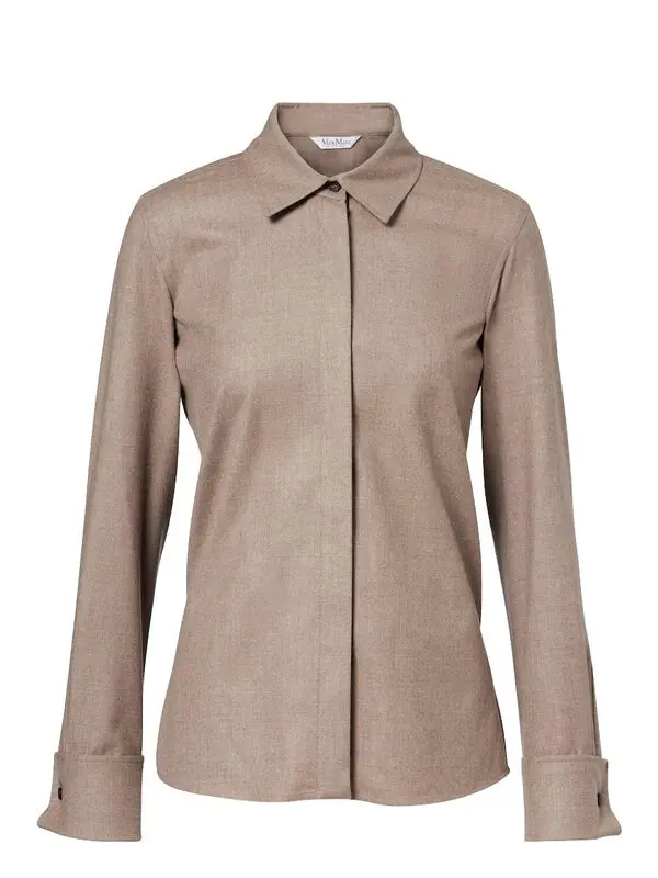 Max Mara Tebaide Cashmere-blend Shirt - Brown