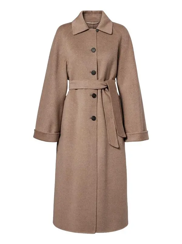 Max Mara Centro Belted Cashmere Coat - Beige