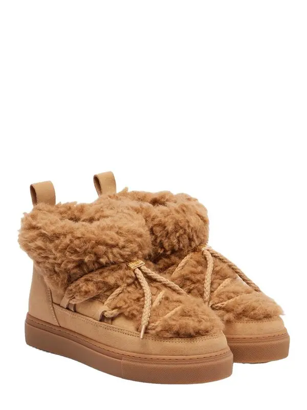 Inuikii Teddy Low Suede And Teddy Snow Boots - Beige