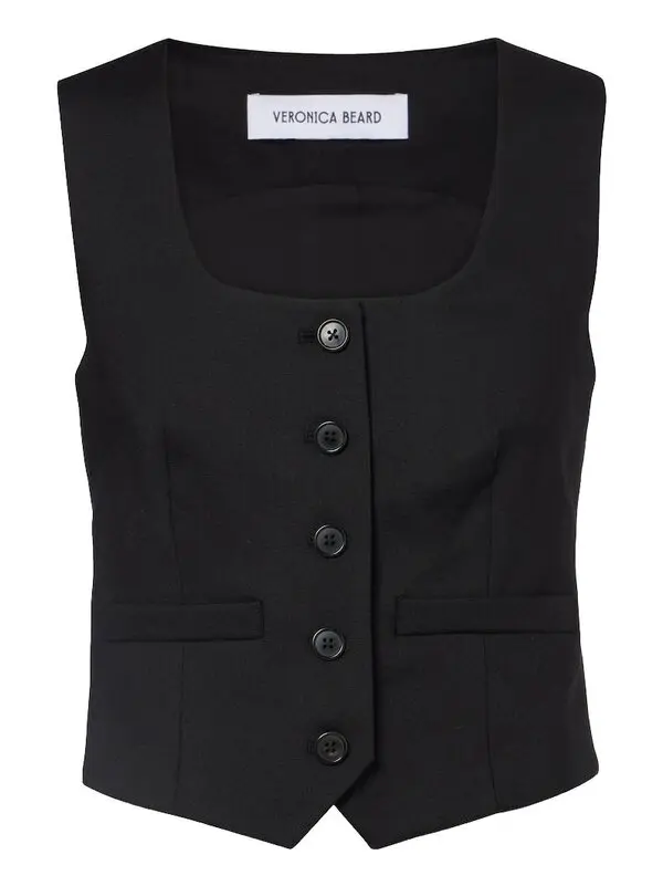 Veronica Beard Morris Wool Vest - Black