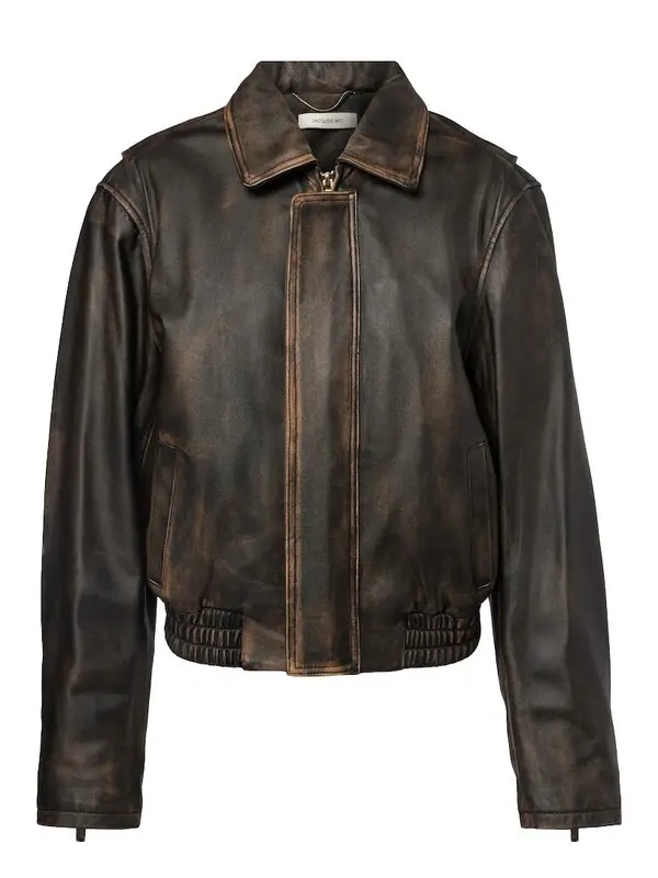 JACQUES WEI Leather Jacket - Brown