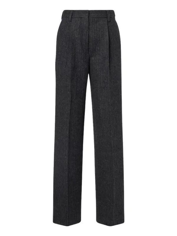 Dries Van Noten Pinstriped Wool Wide-leg Pants - Grey
