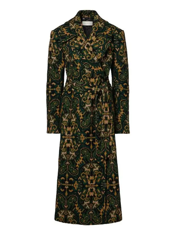 Dries Van Noten Rafaella Printed Coat - Green
