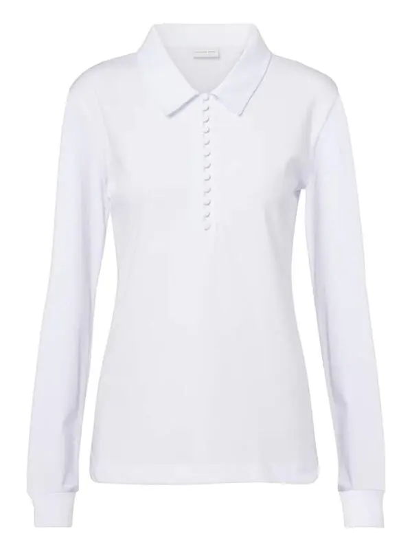 Dries Van Noten Cotton Jersey Polo Shirt - White