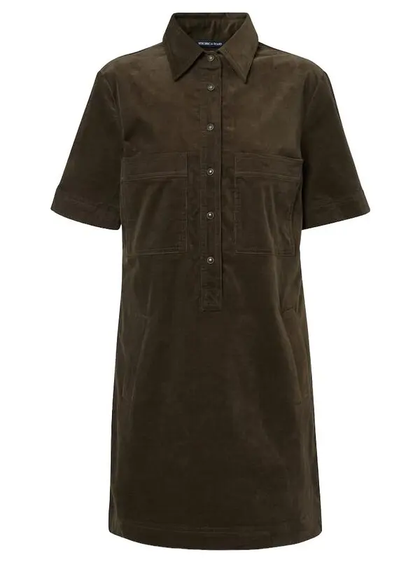 Veronica Beard Koulis Cotton-blend Corduroy Minidress - Green