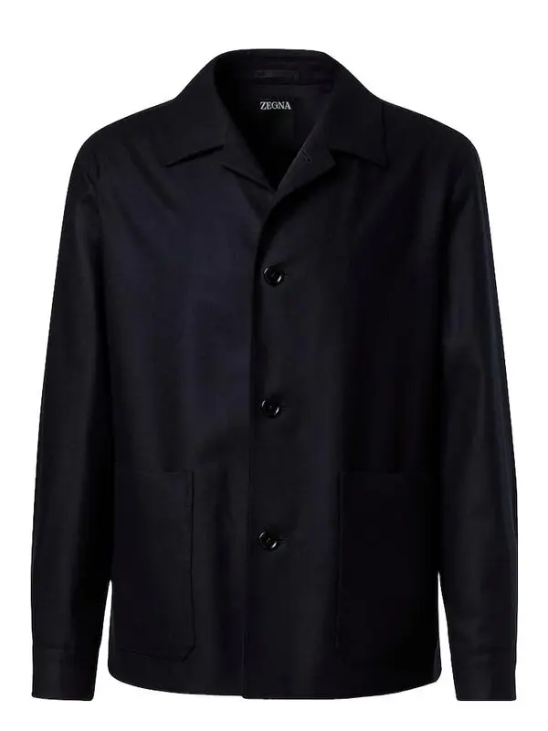 Zegna Wool Overshirt - Blue