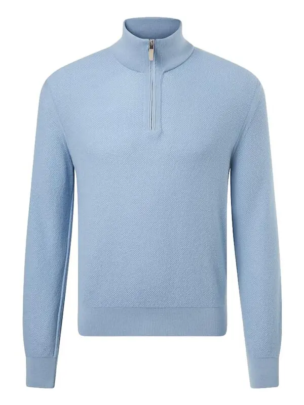 Zegna Cashmere Mockneck Sweater - Blue