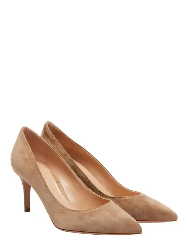GIANVITO ROSSI 70 Suede Pumps - Beige