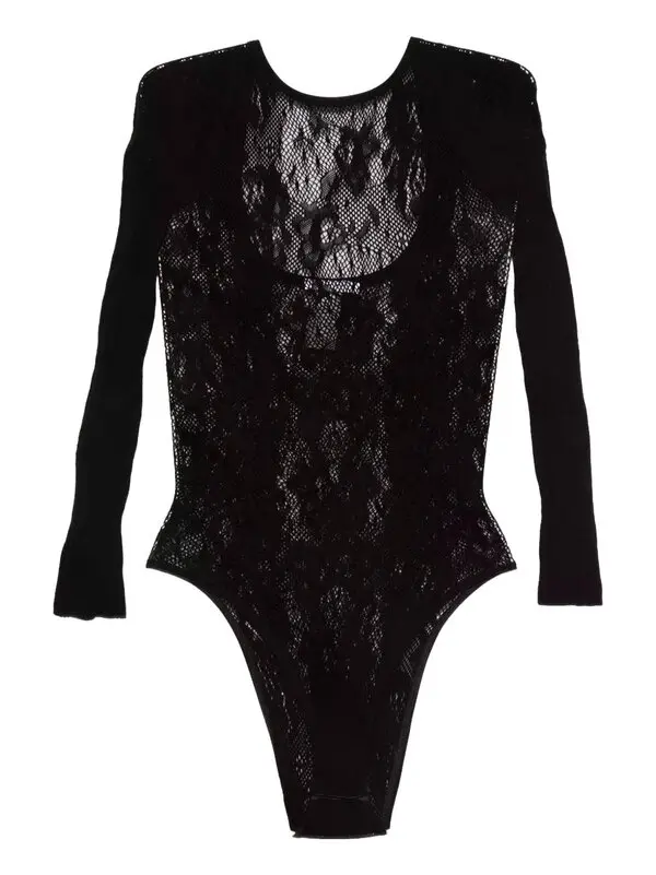 Patrizia Pepe Long-sleeved Lace Body - Black