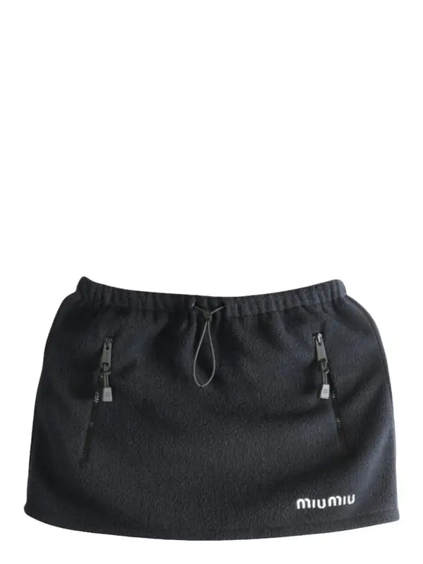 Miu Miu Pile Gonna Skirt - Navy Blue