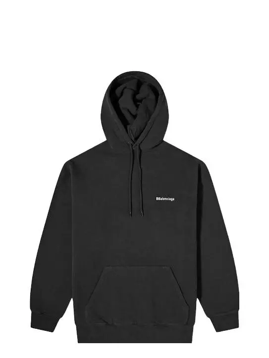 Balenciaga Corporate Logo Popover Hoody - Black