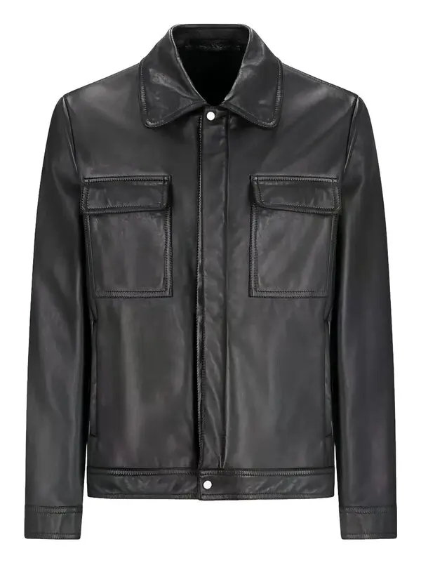SALVATORE SANTORO Flap-pocket Leather Jacket - Black