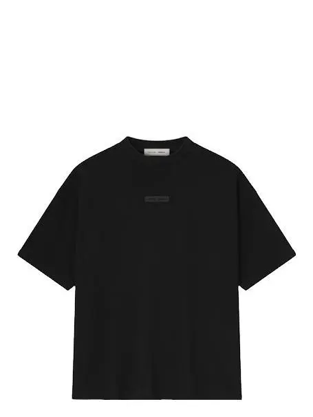 Fear Of God Essentials Pique 90's Short Sleeve Tee Shirt - Jet Black