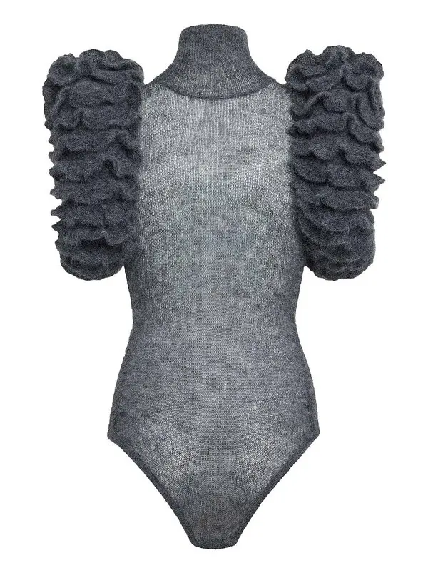 Alaïa Padded Bodysuit - Gris Chine