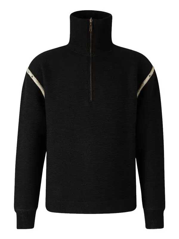 MAISON MARGIELA Wool Knit Zip-up Sweater - Midnight Blue