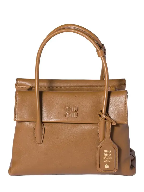 Miu Miu Solitaire Leather Bag - Wood