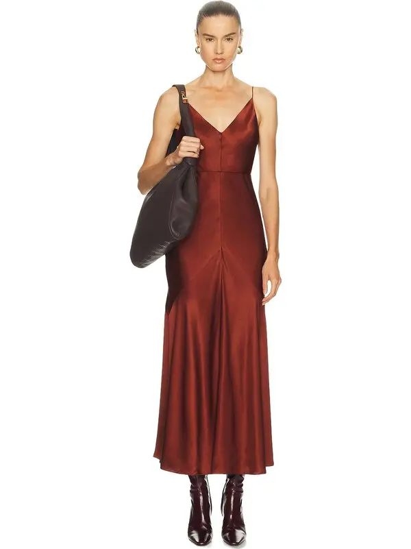 Gabriela Hearst Brigita Dress - Burnt Sienna