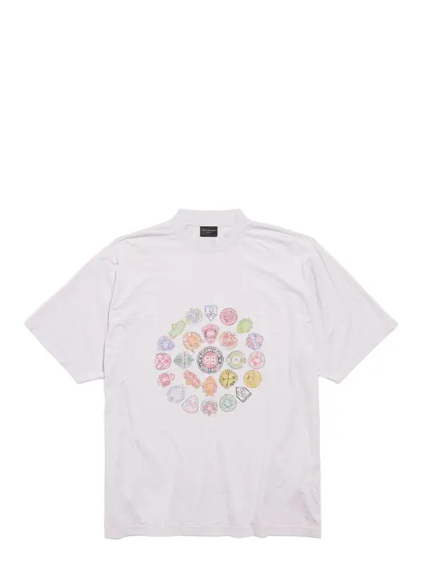 Balenciaga Spiral Crest T-shirt Medium Fit - White