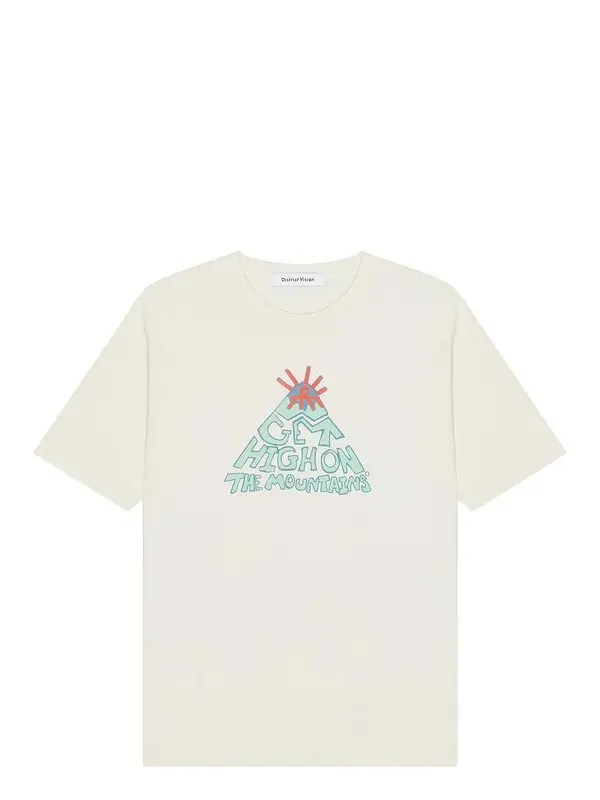 DISTRICT VISION California Cotton Tee In White - Mountains Vintage White