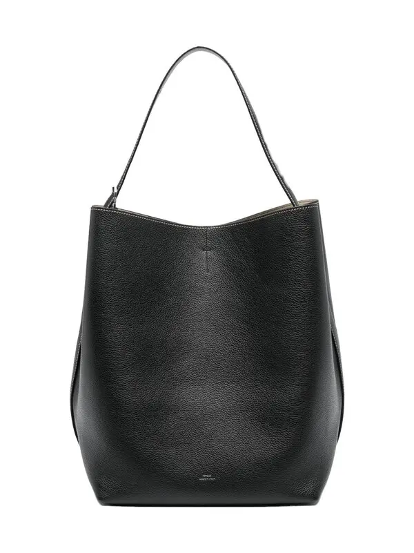 TOTEME Leather Beltet Tote Bag - Black